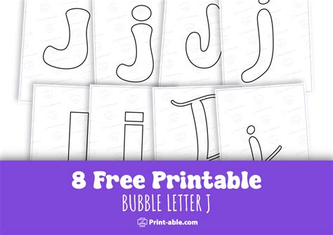 7 Free Bubble Letter J Printable Print Able Bubble Letters Letter