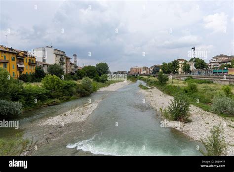 Parma Italy June 3 2023 Parma River In Parma City Center Stock