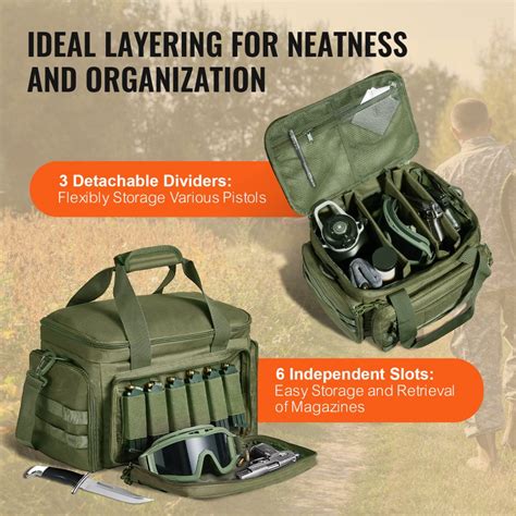 Vevor Range Bag For 4 Pistols Tactical Gun Range Bag Single Shoulder