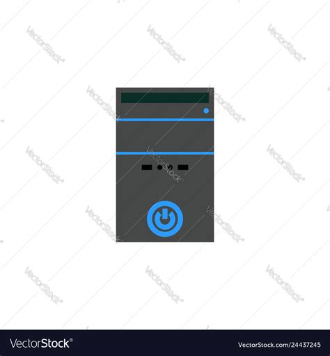 Computer Case Icon Filled Flat Cartoon Style Vector Image