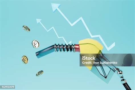 연료 가격 상승의 개념 달러가 쏟아지는 연료 보급 총과 차트 화살표 3d 렌더링 석유에 대한 스톡 사진 및 기타 이미지 석유 총 0명 Istock