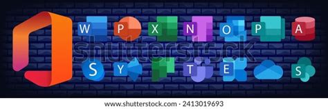 Microsoft Office 365 Excel Powerpoint Publisher Stock Vector Royalty Free 2413019693