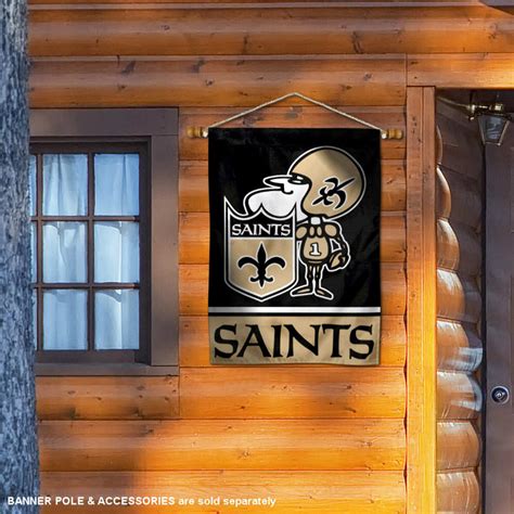 New Orleans Saints Sir Saint Mascot Double Sided House Banner State Street Products