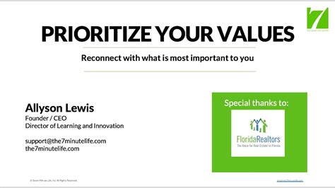 Prioritize Your Values Webinar YouTube