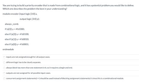 Solved You Are Trying To Build A Priority Encoder That Is Chegg