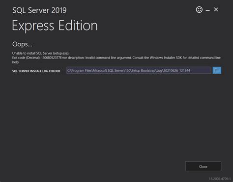 Unable To Install Sql Server Exit Code 2068052377 Microsoft Qanda