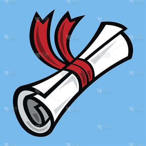 学校毕业证书卷纸和丝带