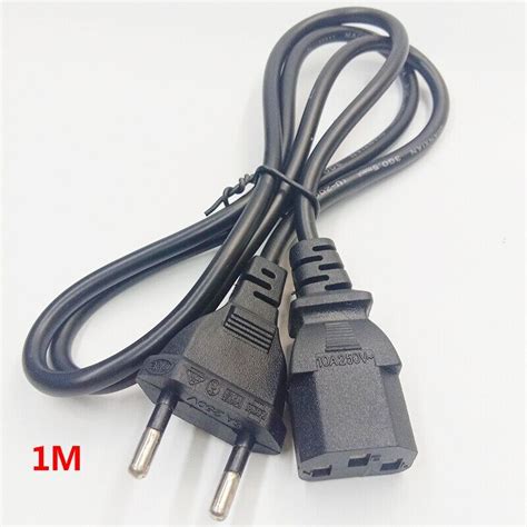 Eu Euro Power Cord Plug Iec C13 Adapter Extension Cable For Dell