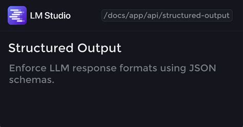Structured Output | LM Studio Docs