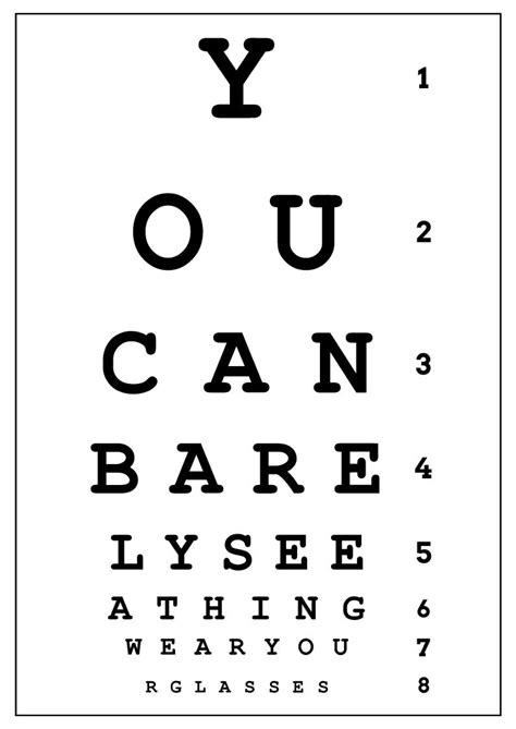 Reading Chart Eye Test Printable Free Eye Chart Printable