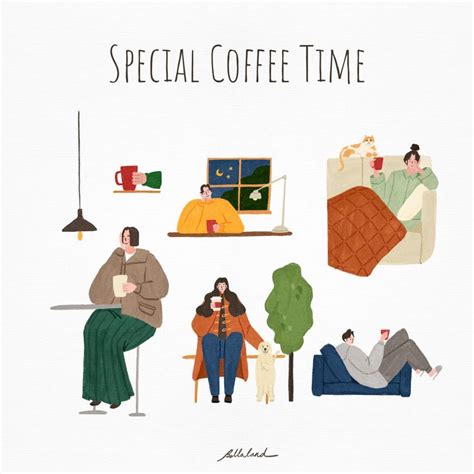 커피 일러스트 귀여운 그림 커피마시는 사람 휴식하는 사람 일러스트레이터 귀여운 그림 그림