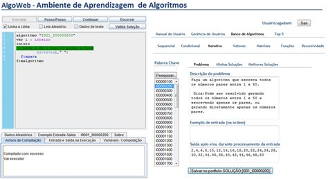 The Algoweb Environment The Algorithm Interpreter Is On The Left And