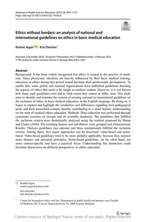 Ethics Without Borders An Analysis Of National And International
