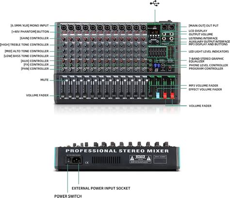 Buy Depusheng Pa12 Professional Audio Mixer Sound Board Console Desk