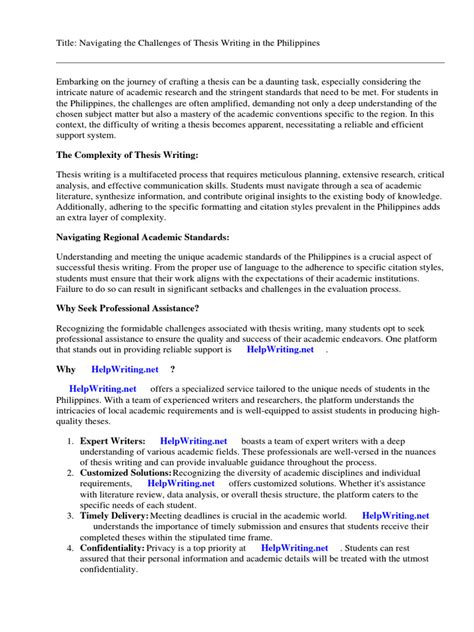 Philippines Thesis Sample Pdf Tagalog Language Thesis