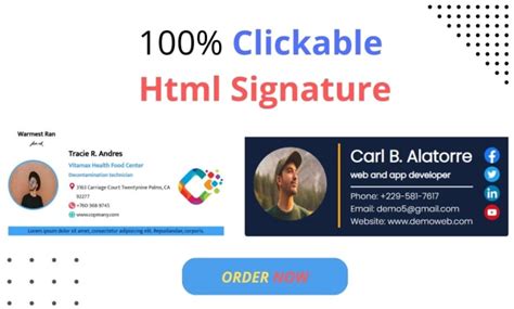 Create Clickable Html Email Signature For Outlook Gmail By Soumiksaha