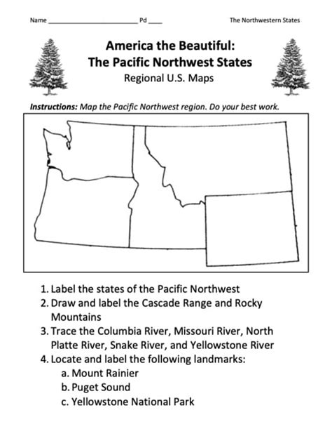 Pacific Northwest States Regional Map Basic Geographical Map Of The