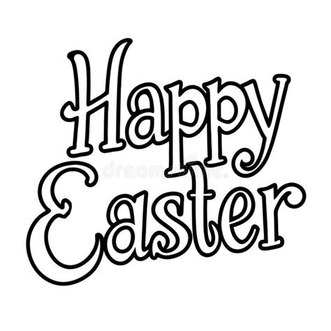 Black And White Happy Easter Text Bold Festive Typography Art Stock
