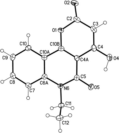 Molecular Structure Of Compound 2 Displacement Parameters Are Drawn At
