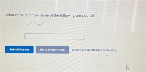 Solved What Is The Common Name Of The Following