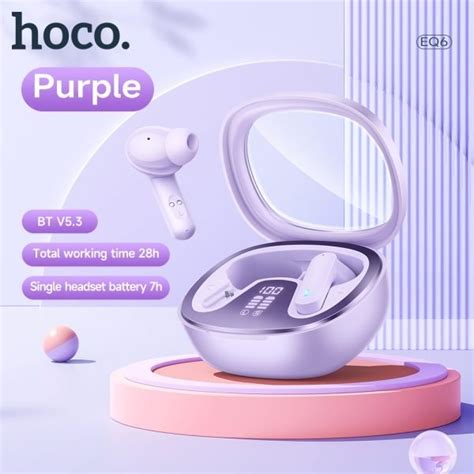 Hoco Eq Tws Wireless Earphones Purple Color Jhinai Com