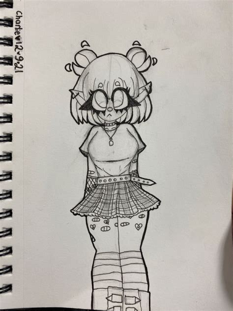 Cute Alt Girl 💜👾🗝 Easy Doodles Drawings Cute Sketches Outline Art