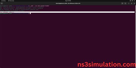 Executing The Example Tcp Header Program Ns3 Projects