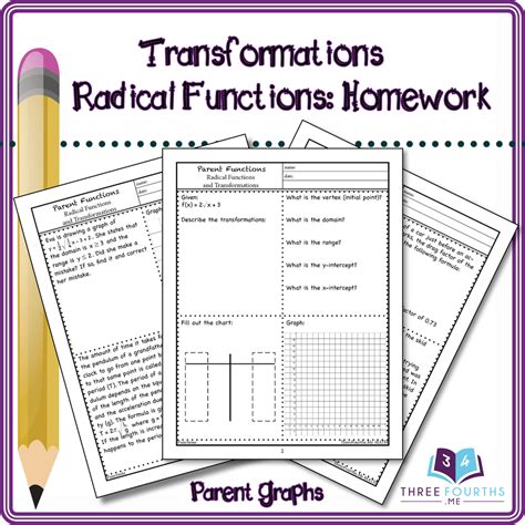 Transformations Of Radical Square Root Functions Classwork Or