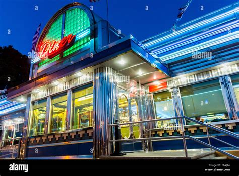 New York City Usa Old American Bistro Restaurant Diner In Brooklyn At