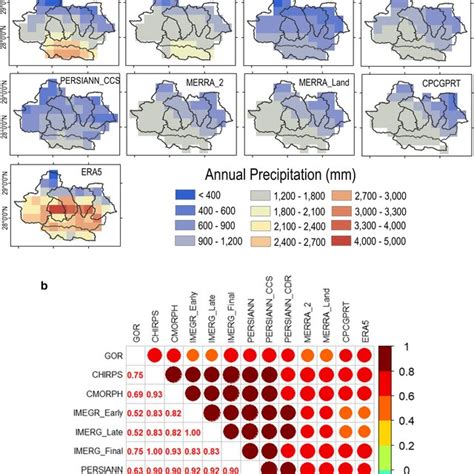 A Spatial Patterns Of Mean Annual Precipitation Mmyear B Spatial