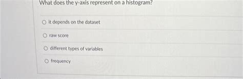 Solved What Does The Y Axis Represent On A Histogram It Chegg Com