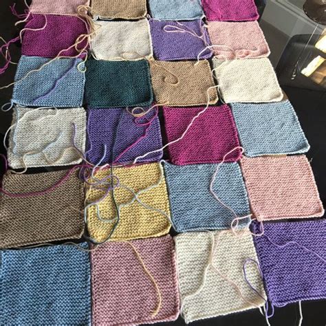 Simple Garter Stitch Square Knitting Pattern By Jane Ellison Knitted