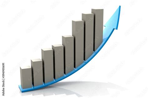 White Bar Chart On The Blue Arrow Stock Illustration Adobe Stock