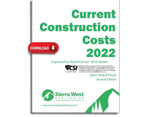 2022 Current Construction Costs Masterformat Edition Download