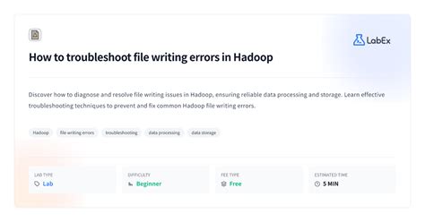 How To Troubleshoot File Writing Errors In Hadoop Labex