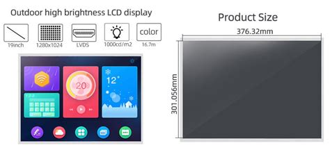 Inch TFT LCD Display X LVDS Interface IPS High Brightness