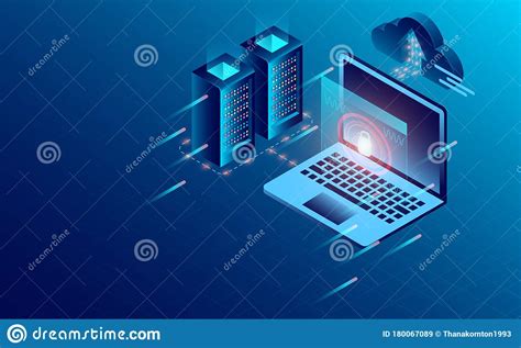 Datacenter Server Room Cloud Storage Technology And Big Data Processing