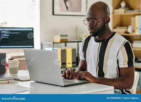 Programmer Typing Codes On Laptop Stock Image Image Of Concentration Occupation