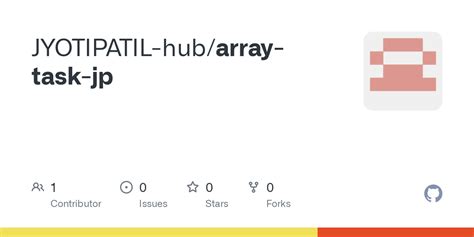 github jyotipatil hub array task jp
