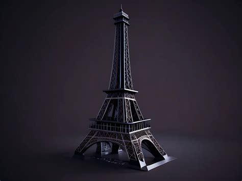 Premium Ai Image Eiffel Tower Black Background Generative Ai