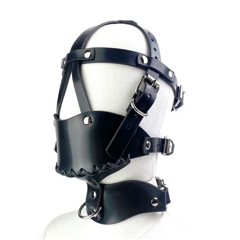 Heavy Rubber Muzzle Head Harness With Ergonomic Shaped Collar Bondage Etsy