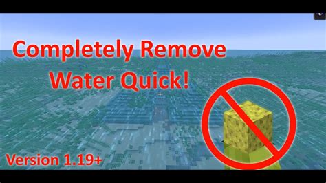 Quickest Way To Remove Water Minecraft 119 Youtube