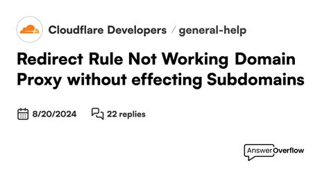 Redirect Rule Not Working Domain Proxy Without Effecting Subdomains
