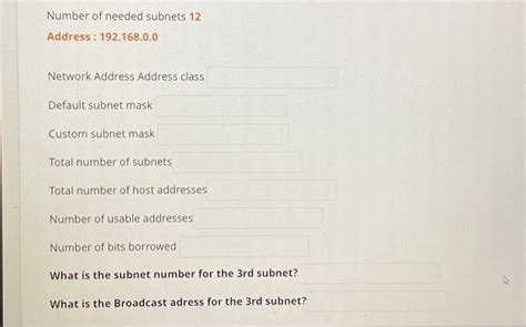 Solved Address Network Address Address Class Chegg Com