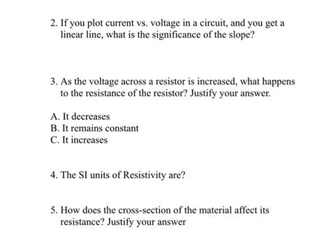 Solved If You Plot Current Vs Voltage In A Circuit And Chegg