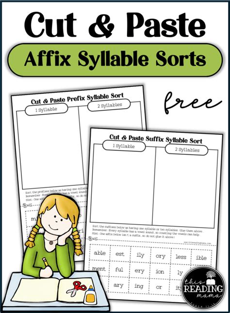 Cut And Paste Affix Syllable Sorts This Reading Mama
