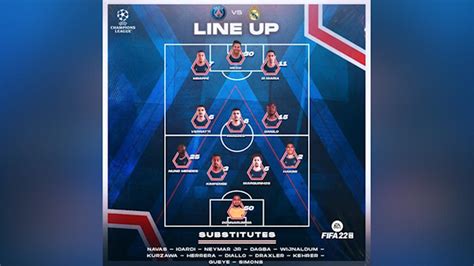 Champions League La Alineación Del Psg Contra El Madrid