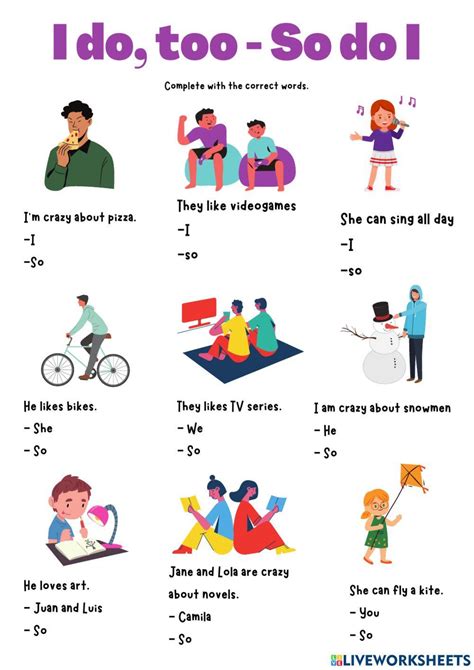 I Do Too So … Free Interactive Worksheets 6883842