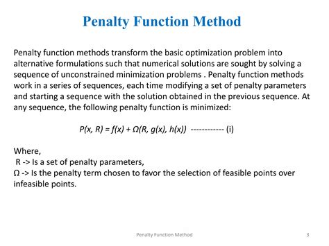 Penalty Function Method In Modern Optimization Techniques Pptx