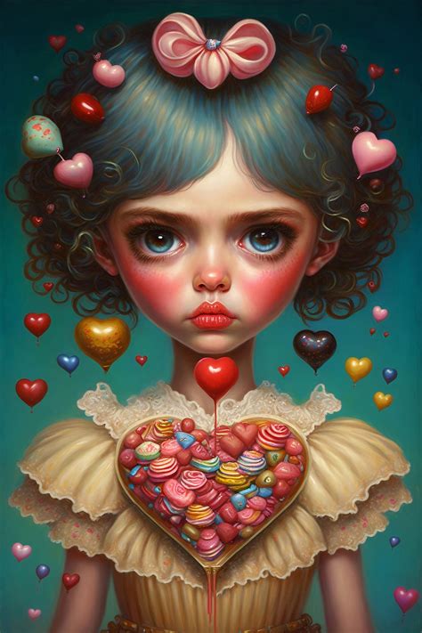 Candy Girl Pop Surreal Portraits Notecards Set Whimsical Craft Supply